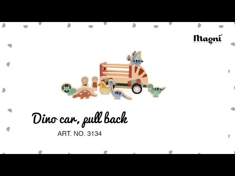 Dinosaur bil i Træ med 6 dyr og Pull Back. Køb online
